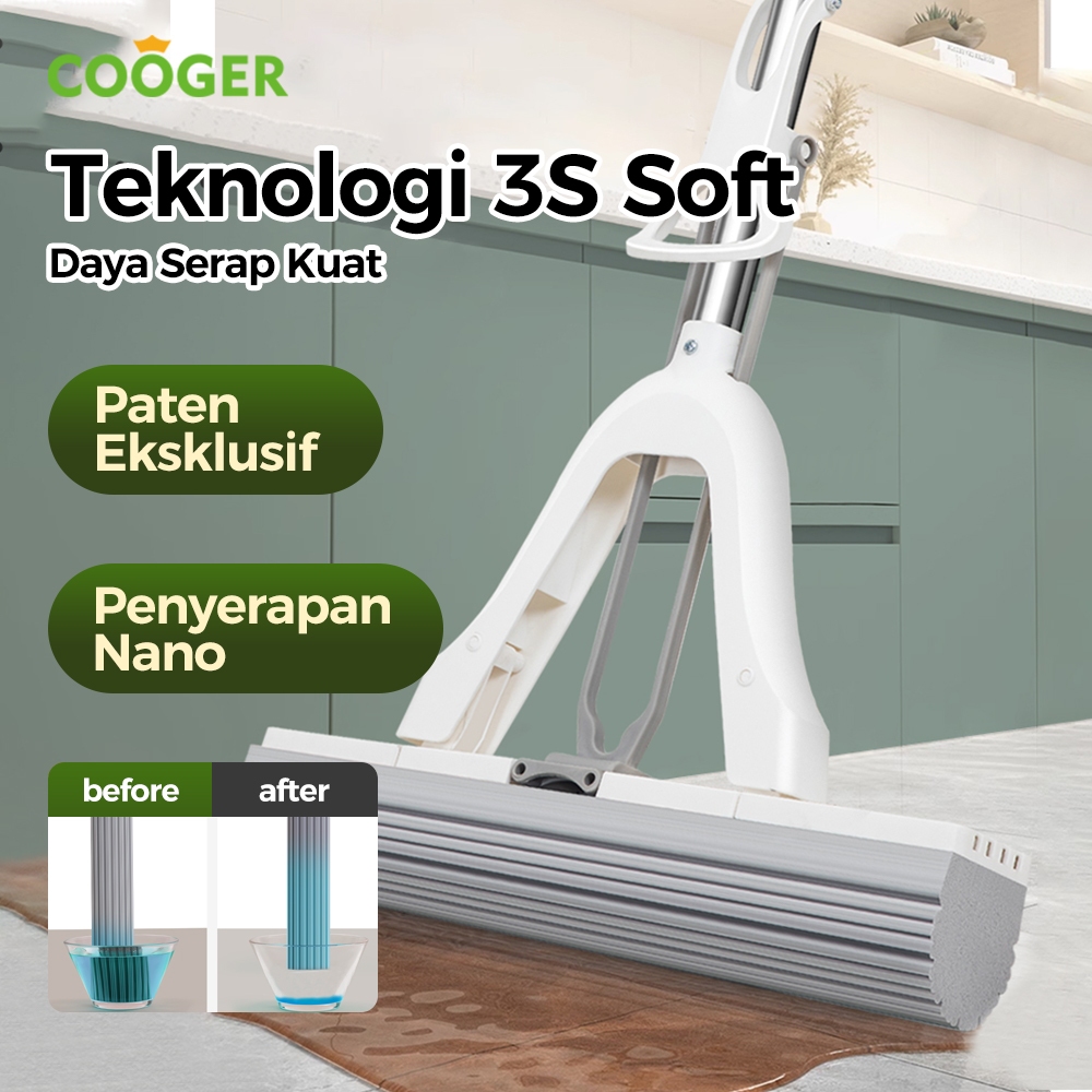 Jual COOGER HOUSE Pel Sponge Karet PVA Daya Serap Tinggi Gagang Anti ...