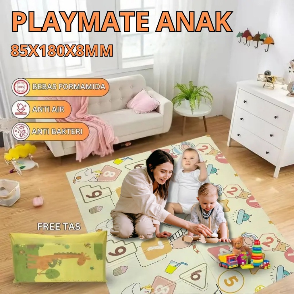Jual SPEEDS 85x180cm 8mm Karpet Playmat Lipat Matras Bayi Bermain ...