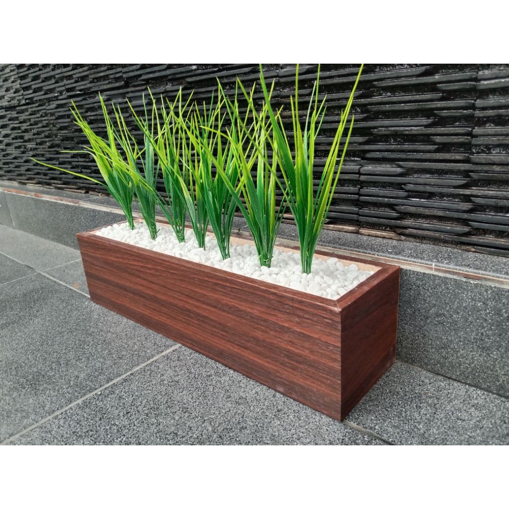 Jual pot kayu, pot untuk bunga plastik, pot bunga hias 40x10x10 ...