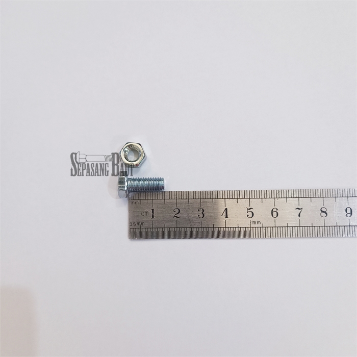 Jual BMP M6 x 15 Baut Mur Putih Hexagon Galvanis M6x15 | Shopee Indonesia
