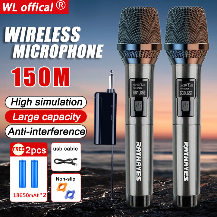 Jual Microphone Wireless Microphone mic wireless Abu-abu 2 Mic PG-B39 ...