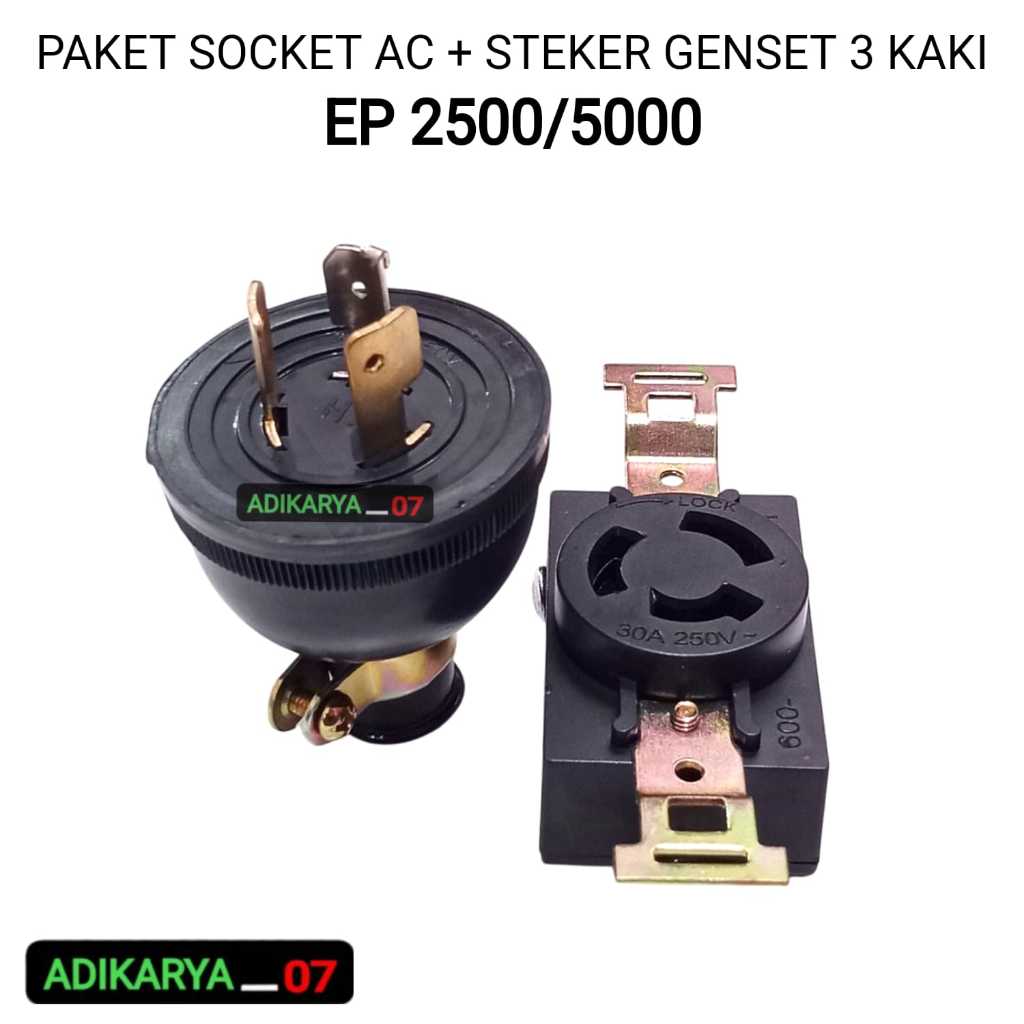 Jual PAKET Steker Genset 3 Kaki Colokan listrik Genset Colokan Putar ...