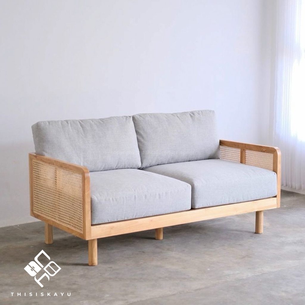 Jual SOFA KAYU JATI DENGAN ANYAMAN ROTAN MINIMALIS KLASIK JAPANESE ...