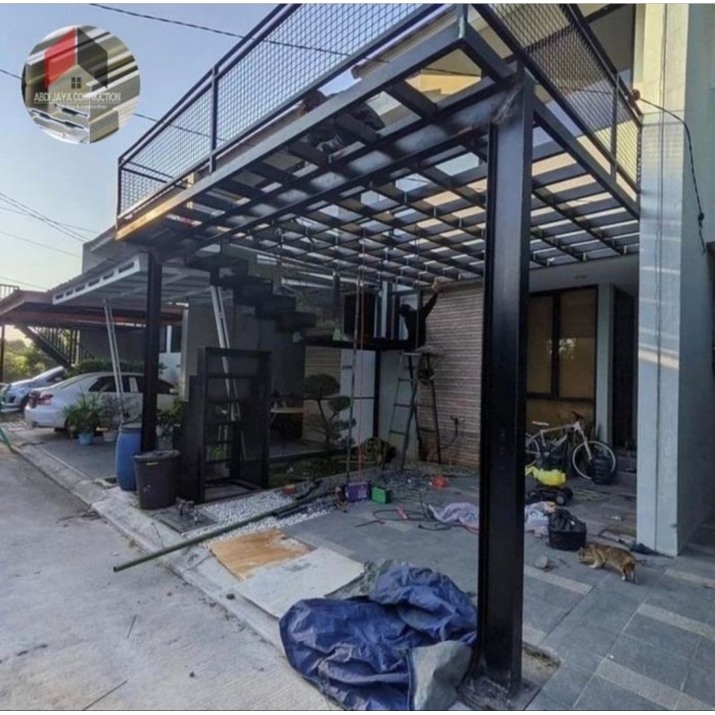 Jual Kanopi dak balkon mezanin kontruksi besi wf | Shopee Indonesia