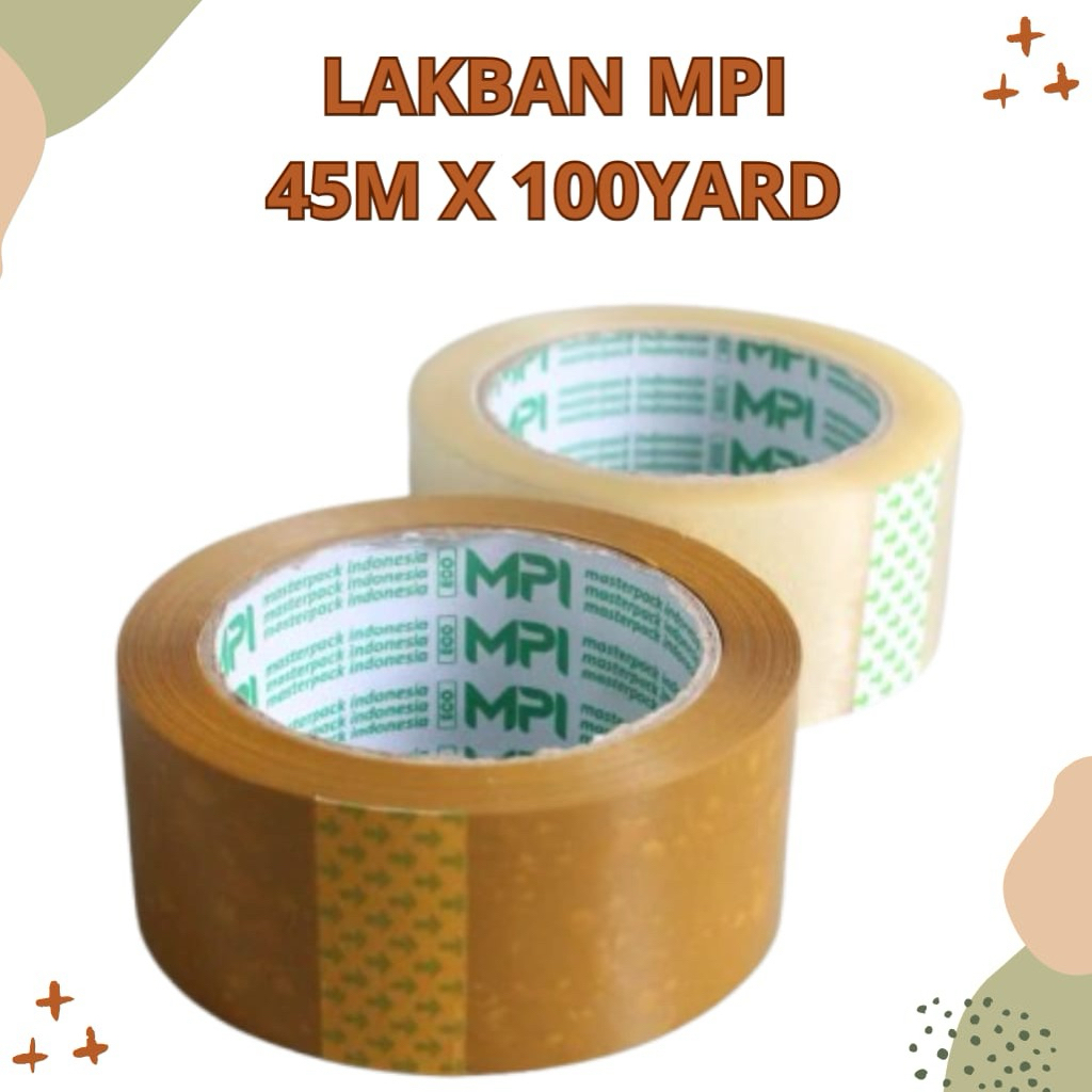 Jual LAKBAN Merk MPI 45MM X 100Yard 100% ORIGINAL LAKBAN BENING LAKBAN ...