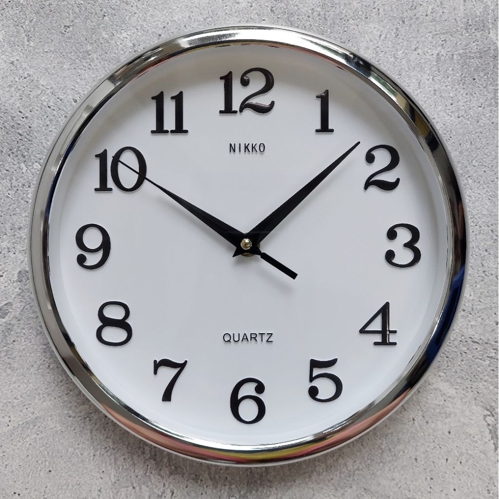 Jual Jam Dinding Polos Jam Dinding Minimalis Silver Dekorasi Rumah ...