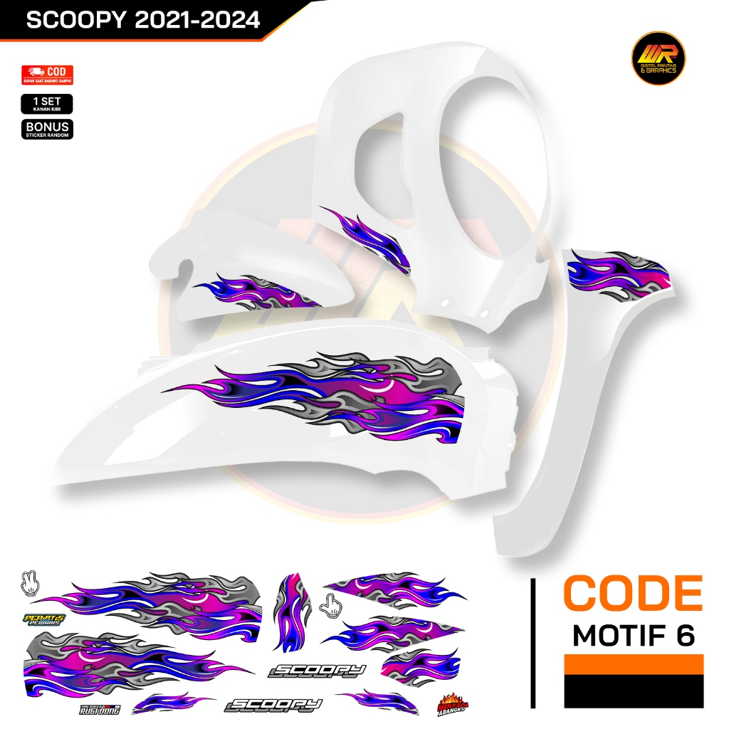 Jual Striping Scoopy Lis Api Bahan Bening Transparan Polet Variasi ...