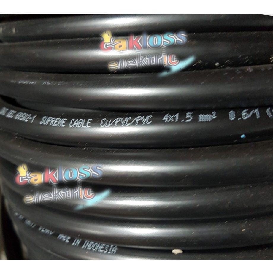 Jual Kabel Listrik NYY 4x1.5 mm Supreme Hitam ( 100 Meter ) Kawat Tunggal NYY 4 x 1.5 mm2 0.6/1 ...