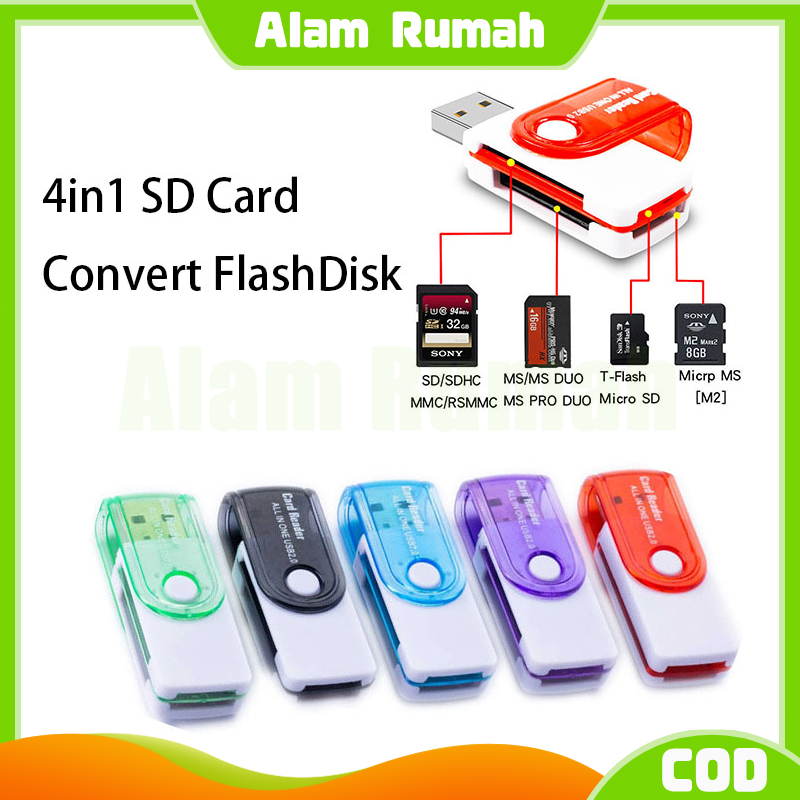 Jual 4in1 SD Card Convert FlashDisk/Multi Cardreader All in One USB ...