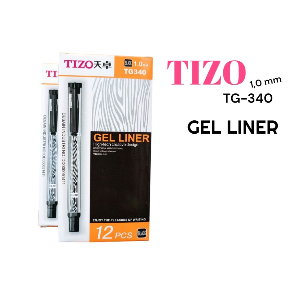 Jual Pen Gel Tizo TG340 1.0mm isi 12 pcs | Shopee Indonesia