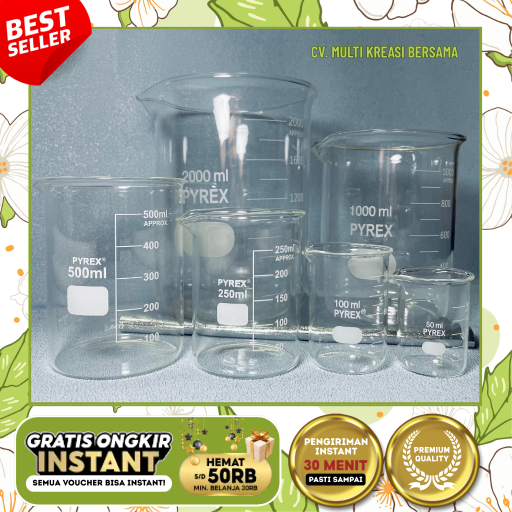 Jual BEAKER GLASS PYREX / MEASURING BEAKER PYREX / BOROSILICATE GLASS ...