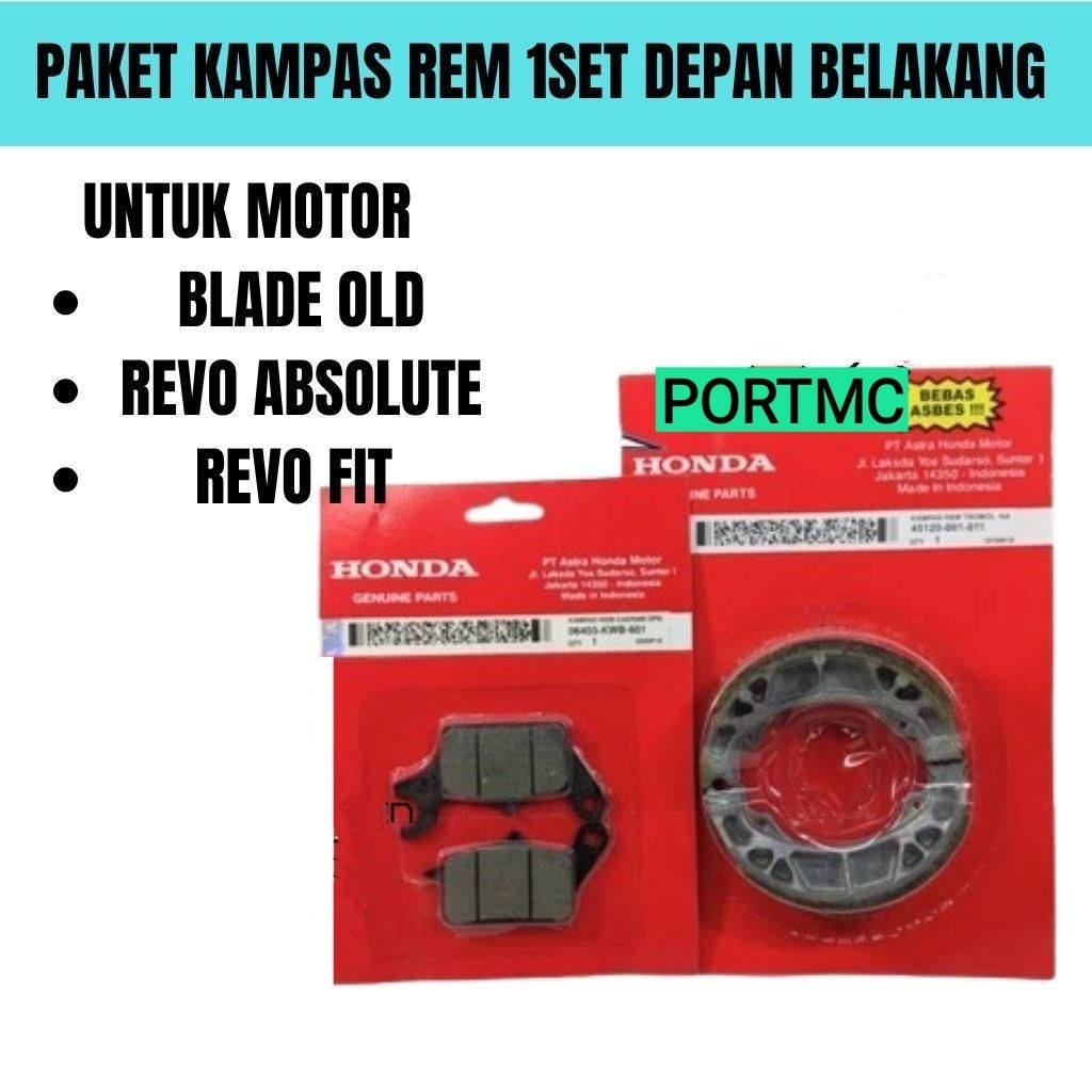 Jual PAKET KAMPAS REM REVO ABS REVO FI REVO FIT SET DEPAN BELAKANG KWB ...