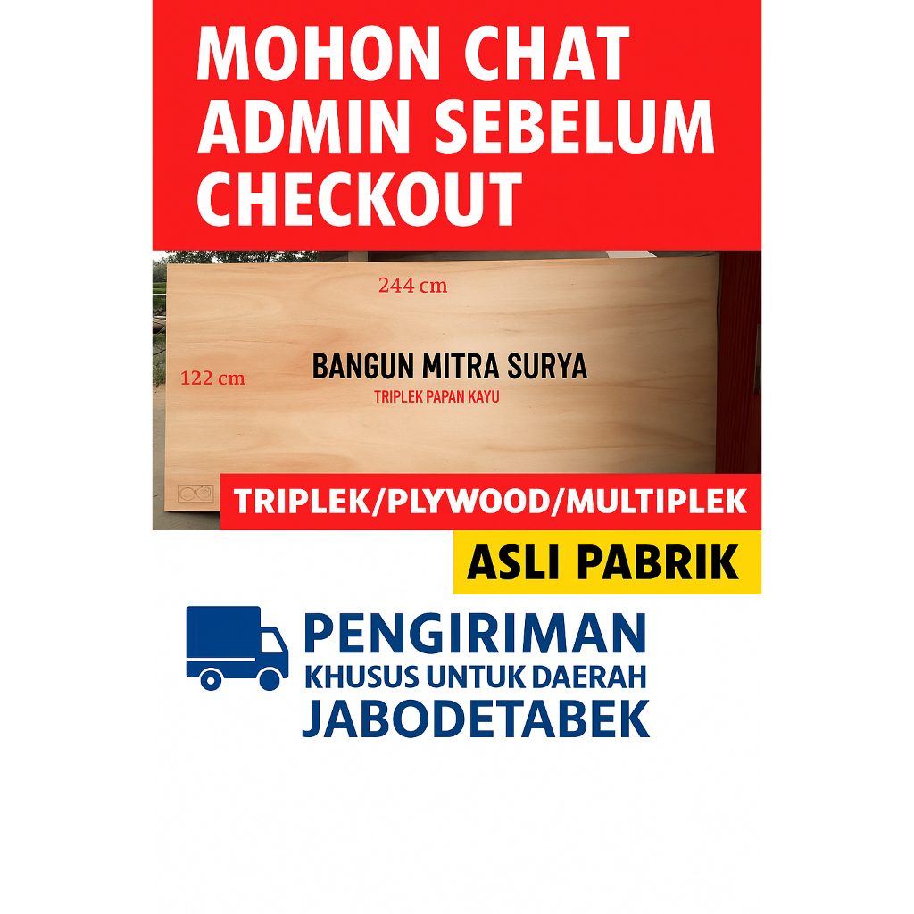 Jual Triplek Multiplek Meranti Campur Atau MC 122x244 Papan Triplek ...