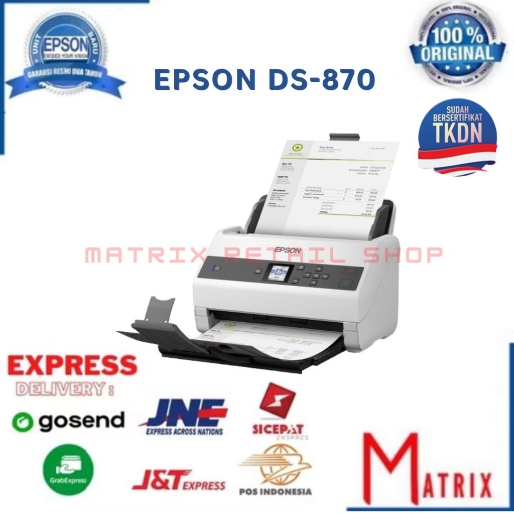 Jual Scanner EPSON WORKFORCE DS-870 DS870 DS 870 A3 Dilipat Garansi ...