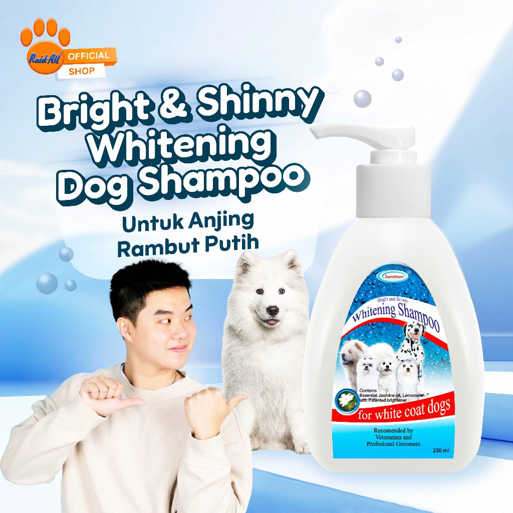 Jual RAID ALL - Bright And Shinny DOG Whitening Shampoo 250ml | Shopee ...
