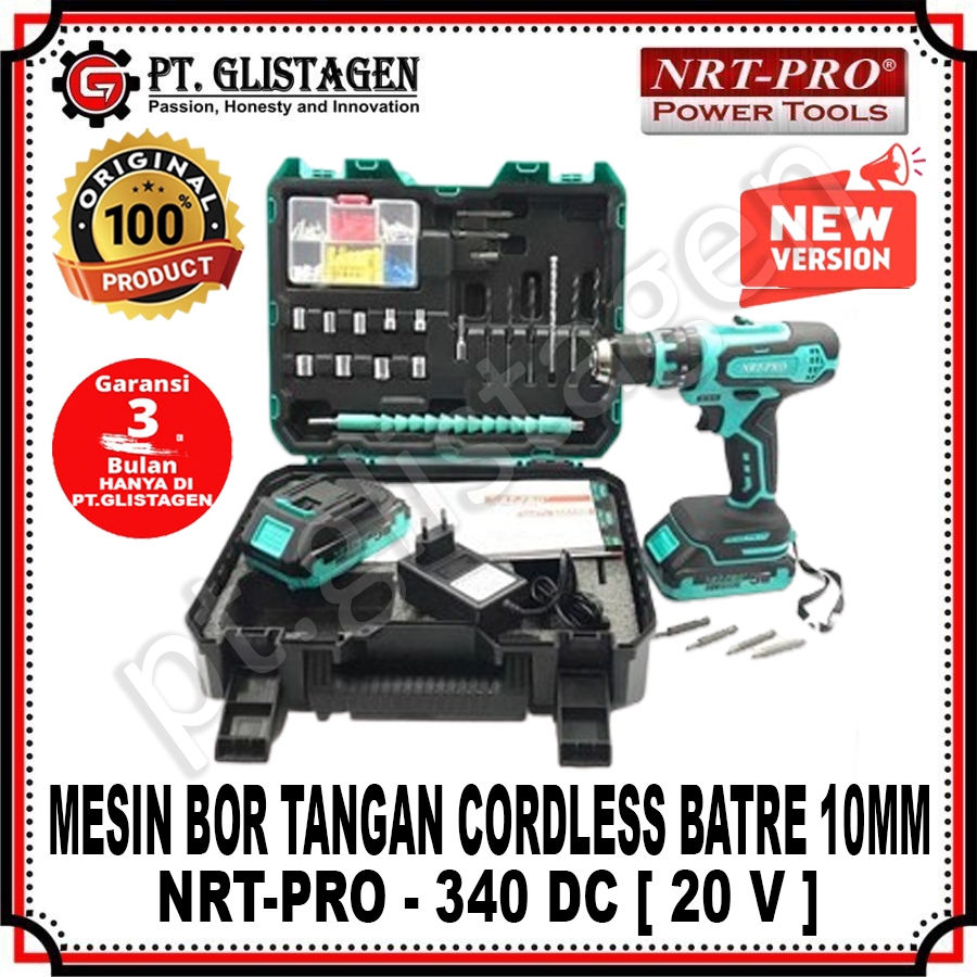 Jual NRT-PRO 340HD Mesin Bor Tangan Cordless BATERAI Kayu Besi Beton ...
