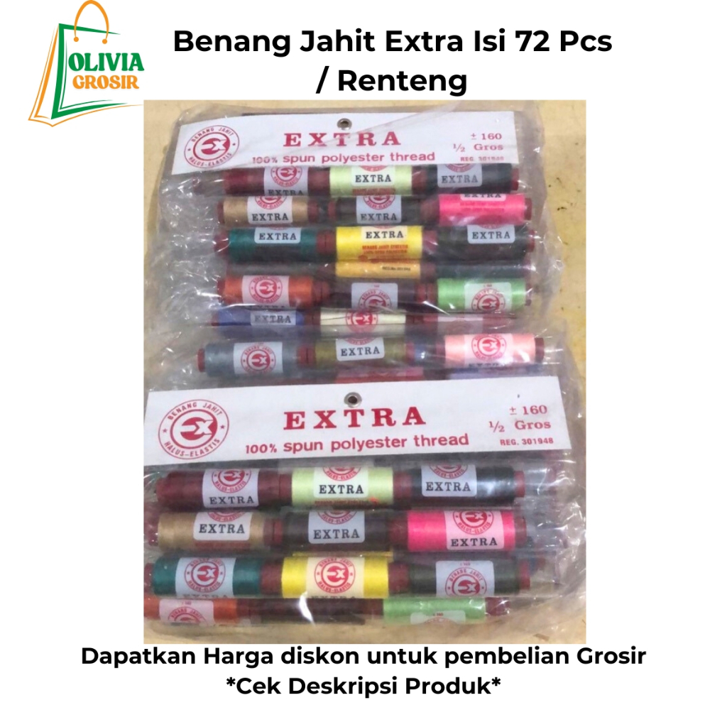 Jual Benang Jahit Extra Isi 72 Pcs / Renteng | Shopee Indonesia