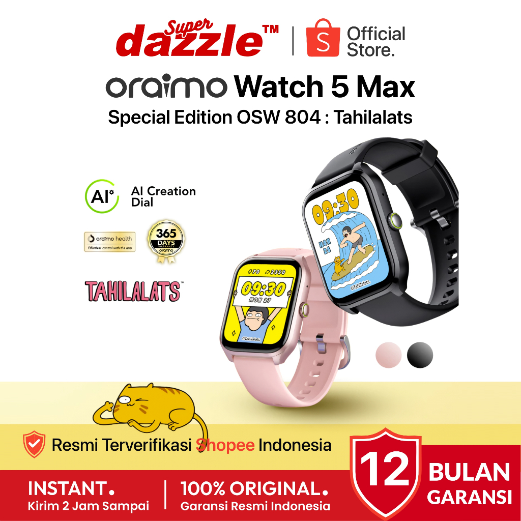 Jual ORAIMO x Tahilalats Smartwatch Watch 5 Max OSW 804 Original Resmi Official Store Smart Jam ...