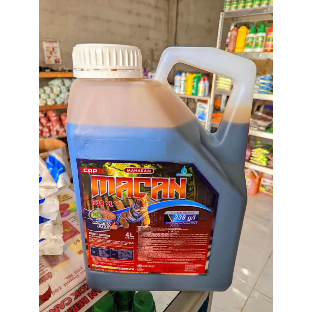 Jual Herbisida Macan 338 SL 4 L - Racun Rumput Kontak Cap Macan ...