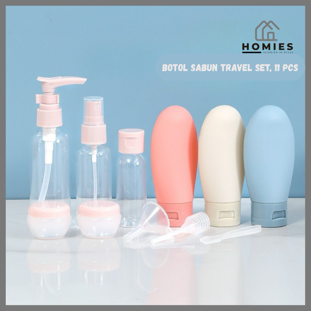 Jual BOTOL TRAVEL SET ISI 11 PCS TOILETTRIES TRAVEL KIT / TRAVEL SET ...