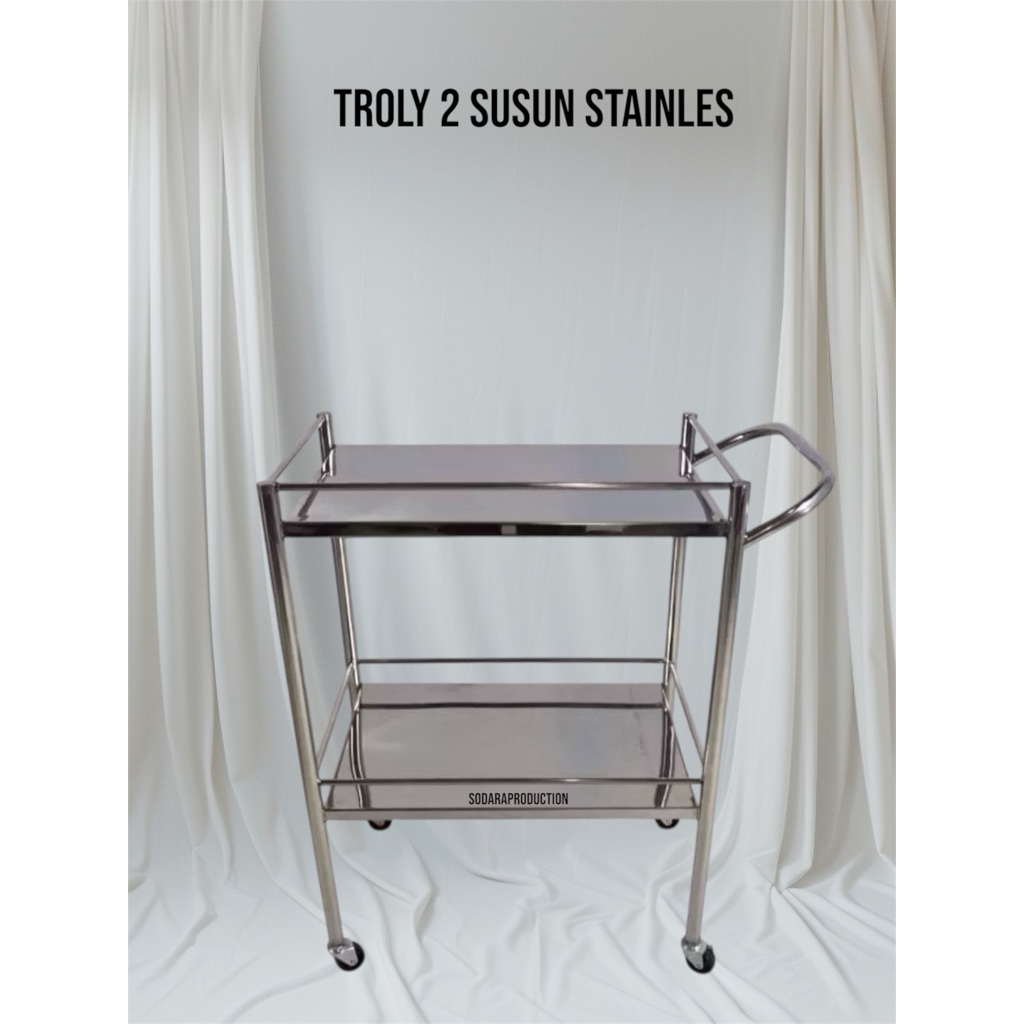 Jual Troli Instrument 2 Susun | Trolley 2 & 1 Laci Depan Samping Troly ...