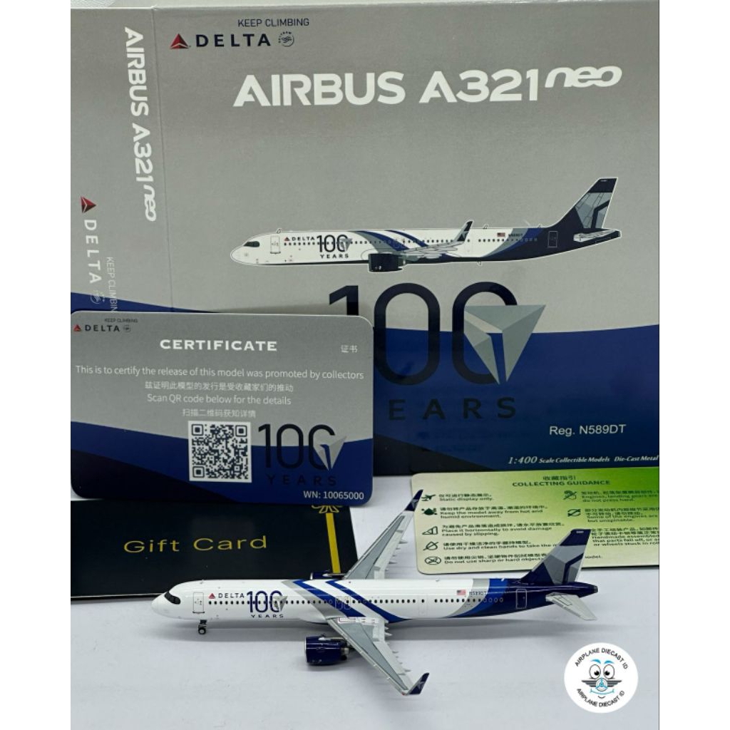 Jual 1/400 NG Model Delta Airlines Airbus A321 NN589DT 100th Livery ...