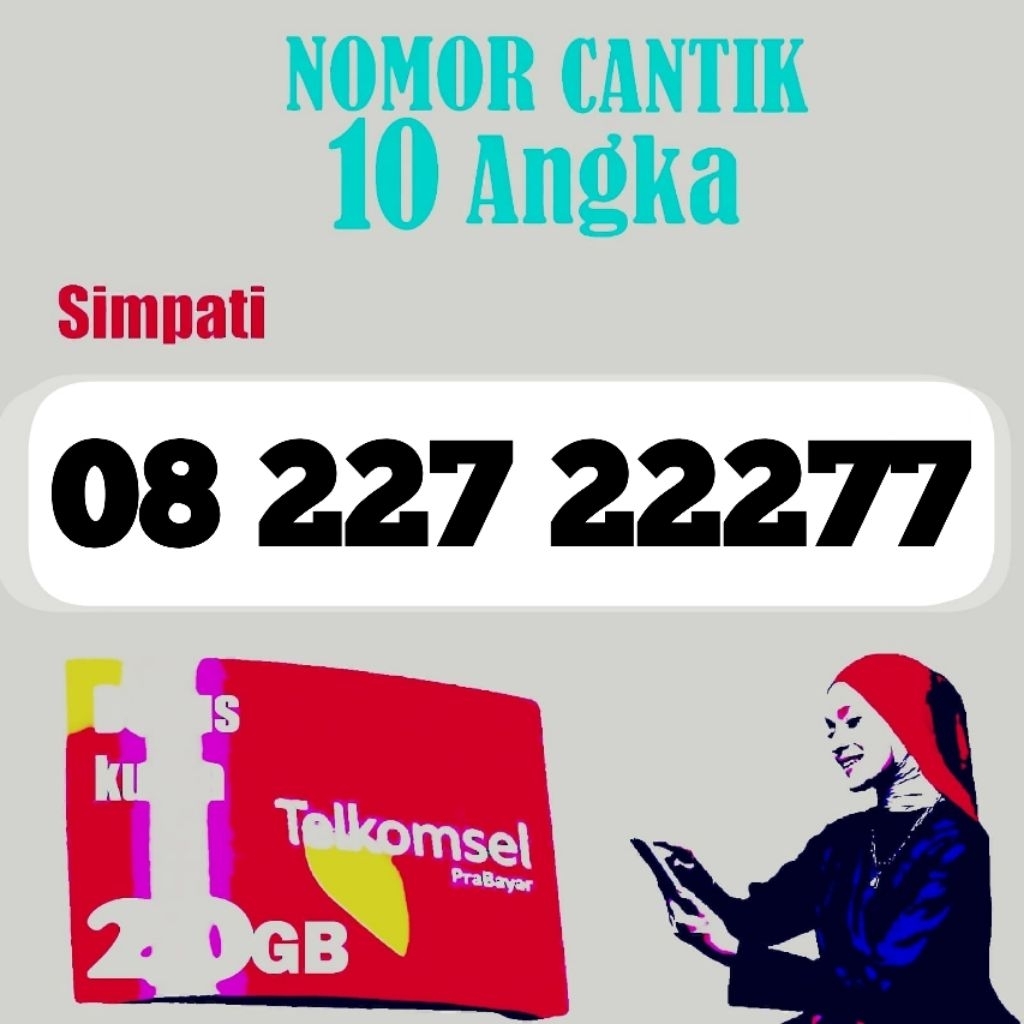 Jual KARTU PERDANA NOMOR CANTIK TELKOMSEL SIMPATI 10DIGIT ANGKA 4G 5G 222777 22277 | Shopee ...