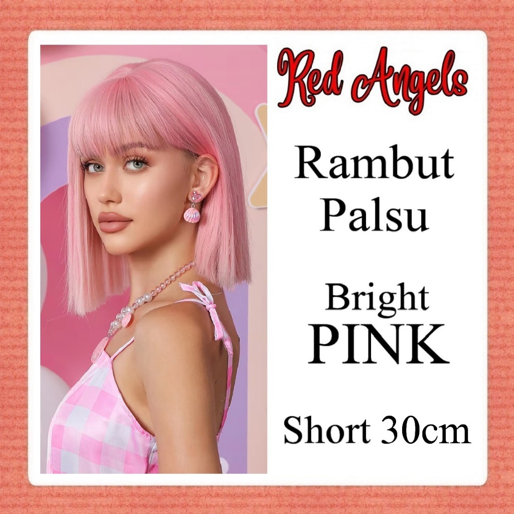 Jual Red Wig Rambut Palsu Model Bob Hair - Kostum Cosplay - 30cm / WL ...