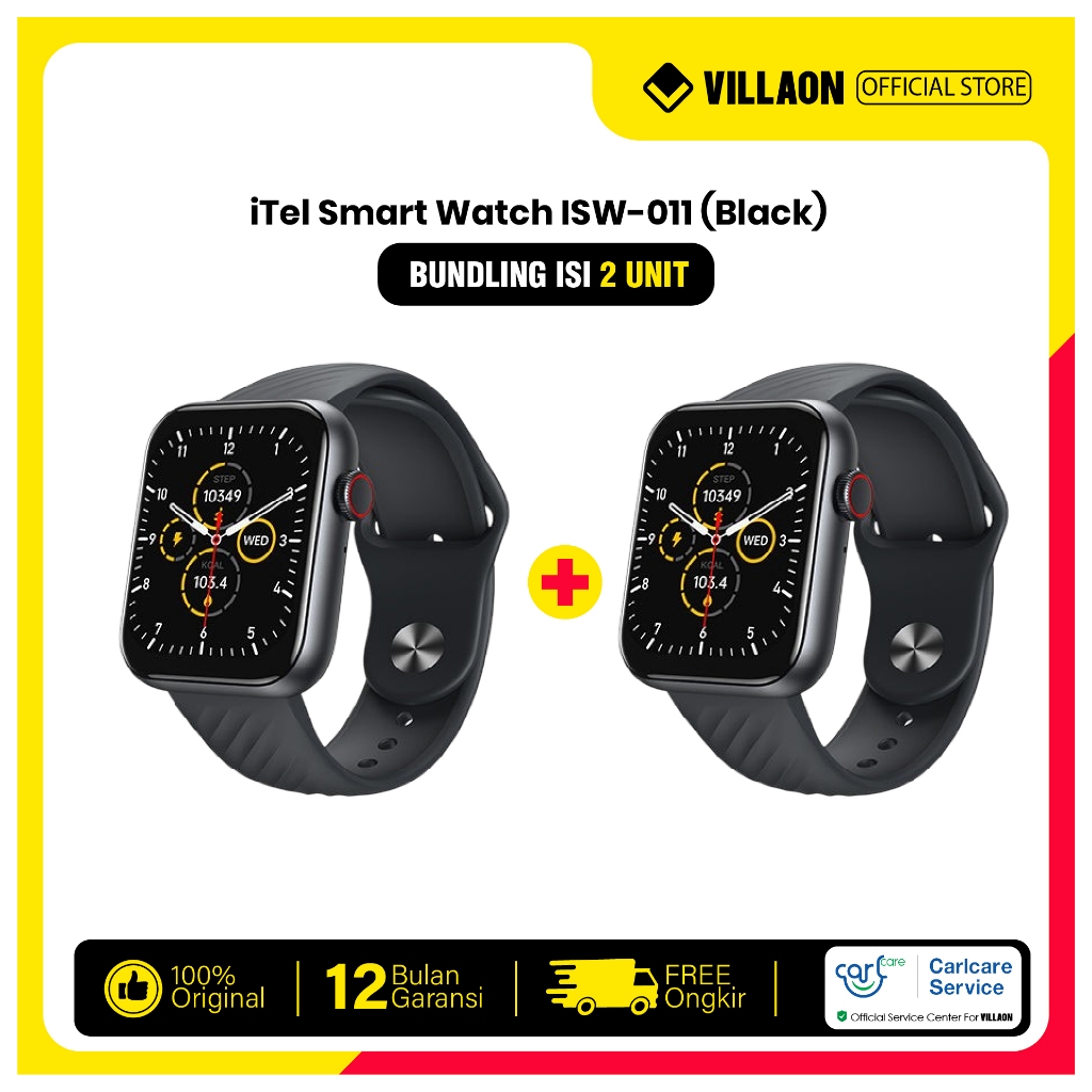 Jual Villaon Itel Smart Watch ISW-O11 - Bundling Isi 2 Unit Black ...