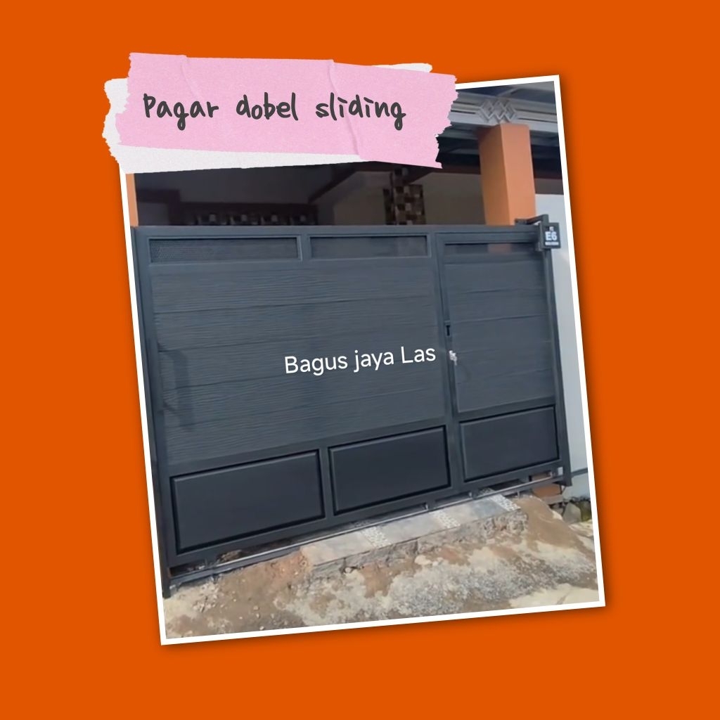 Jual Pagar minimalis besi holo galpanis/pager pintu dobel sliding ...