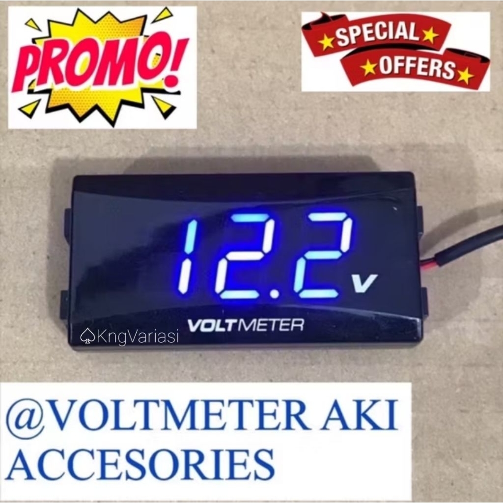 Jual VoltMeter Aki Digital Waterproof Untuk Semua Motor - Volt Meter Aki Slim Mini Anti Air ...
