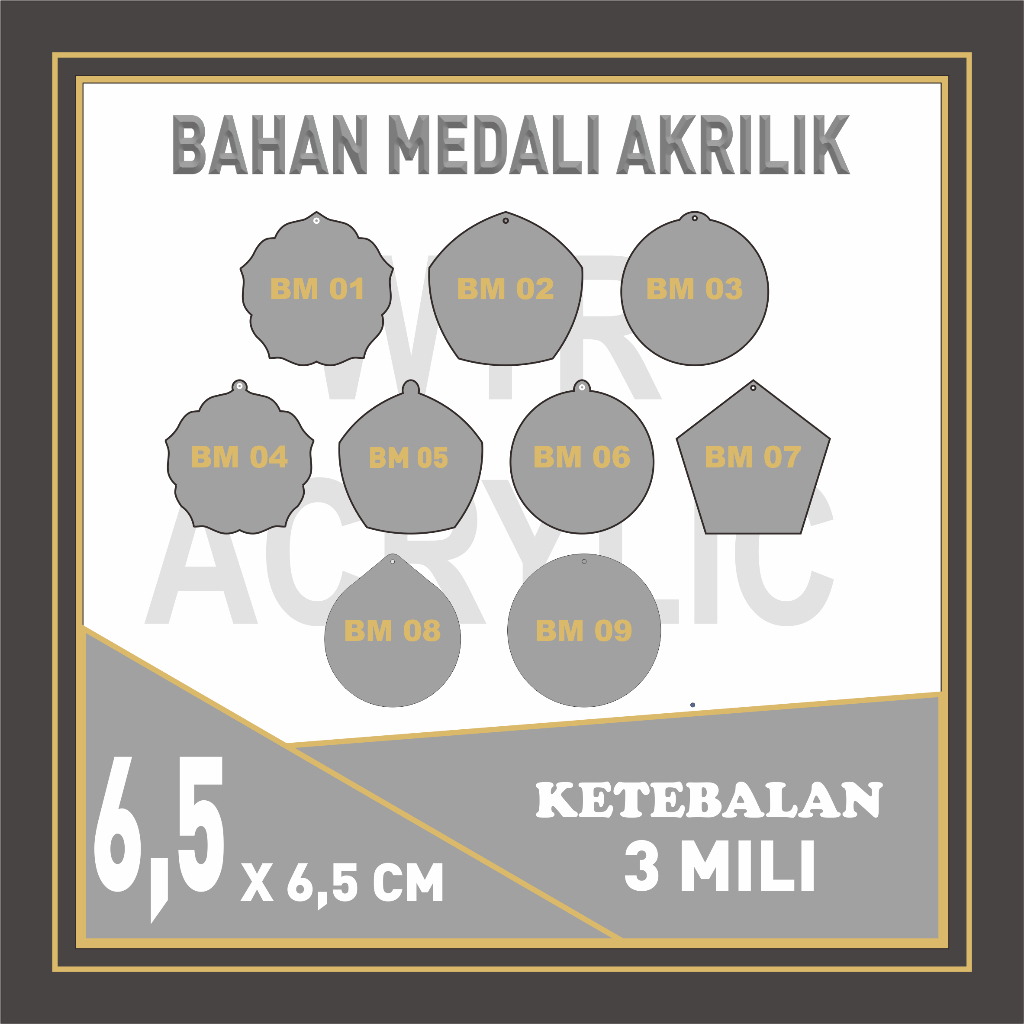 Jual BAHAN MEDALI WISUDA AKRILIK 6,5 CM POLOS TEBAL 3 MILI | Shopee ...