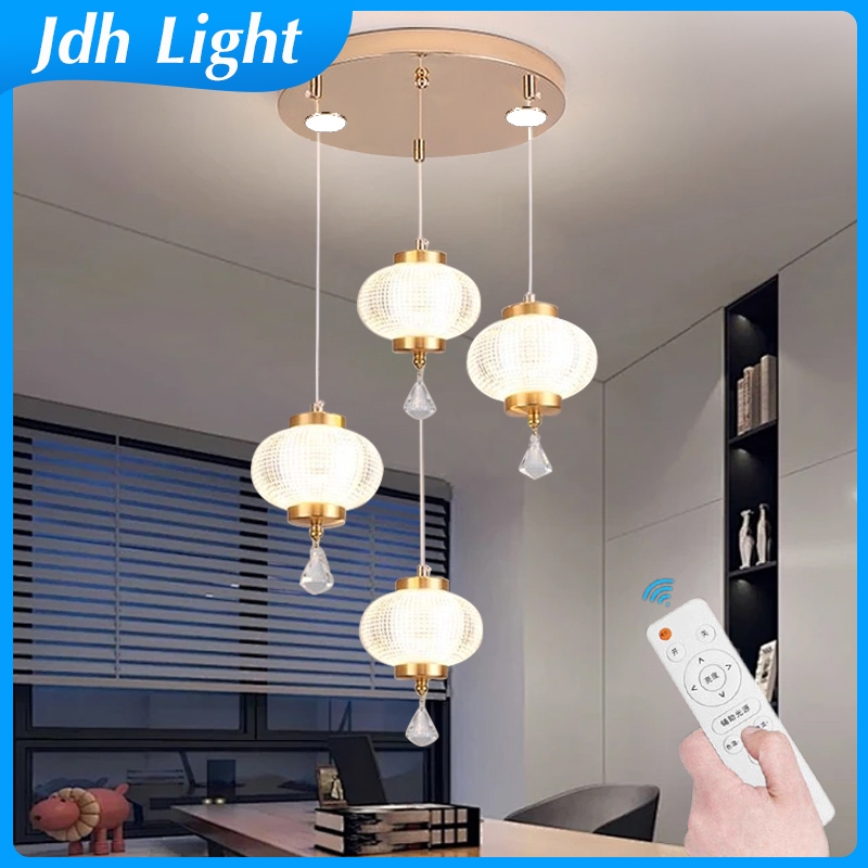Jual Lampu pendant LED modern dengan 3 warna remote control dimming ...