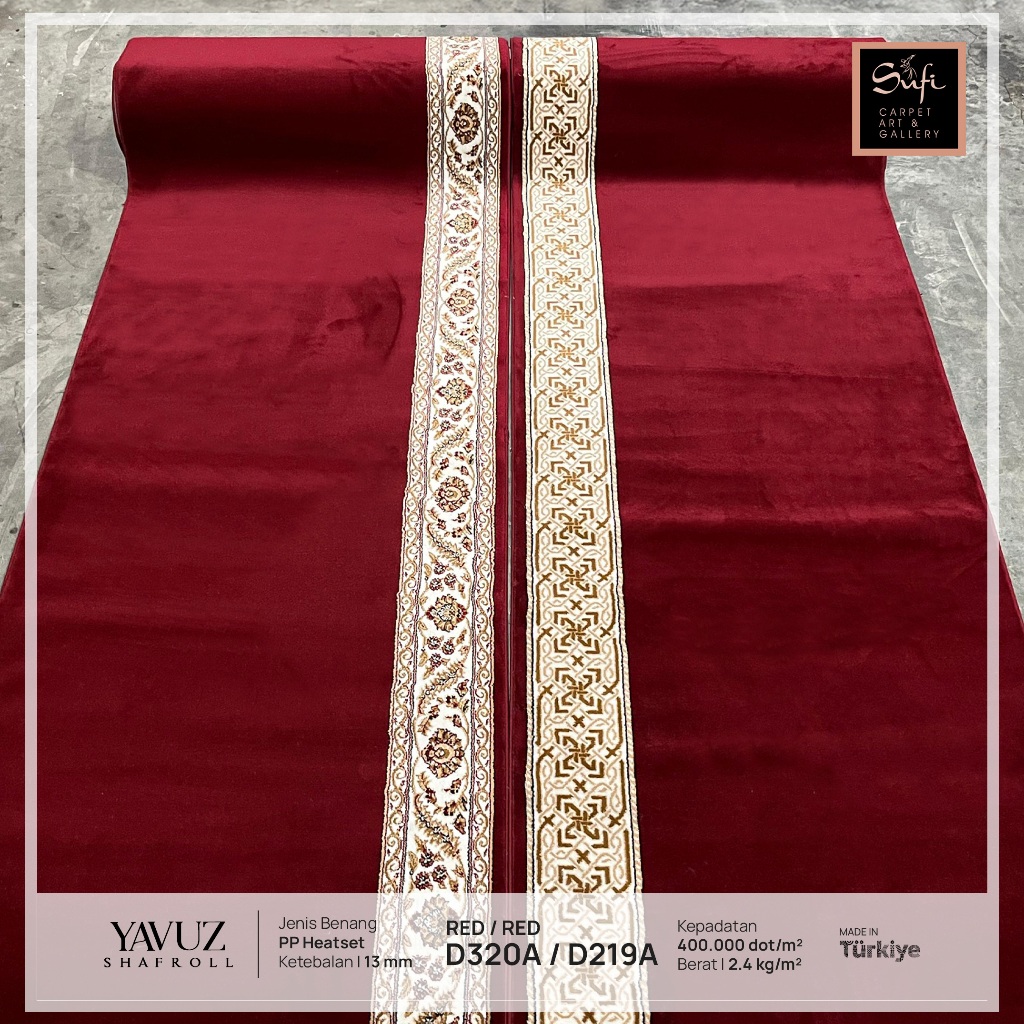 Jual Karpet Masjid Meteran Design Turki Merah / Red Tebal Yavuz ...