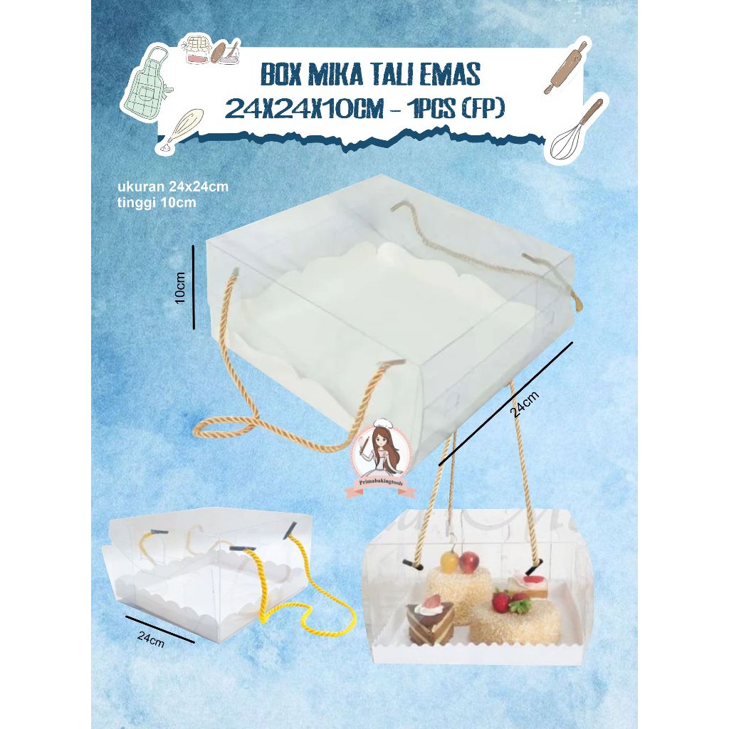 Jual box mika tali emas/ box mika cake isi | Shopee Indonesia