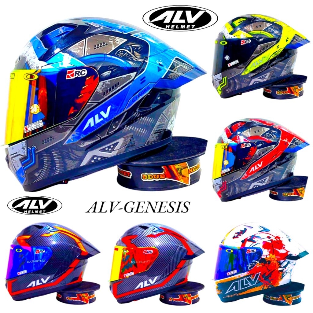Jual Helm ALV Genesis new motif paket ganteng spoiler 3D | Shopee Indonesia