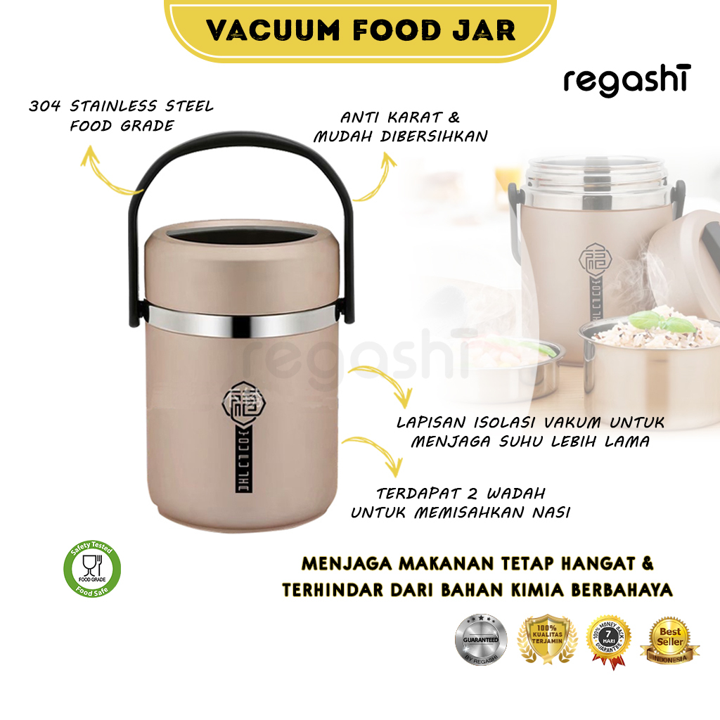 Jual Regashi Vacuum Food Jar 2 L 304 / Tempat makanan / Bekal Makan ...