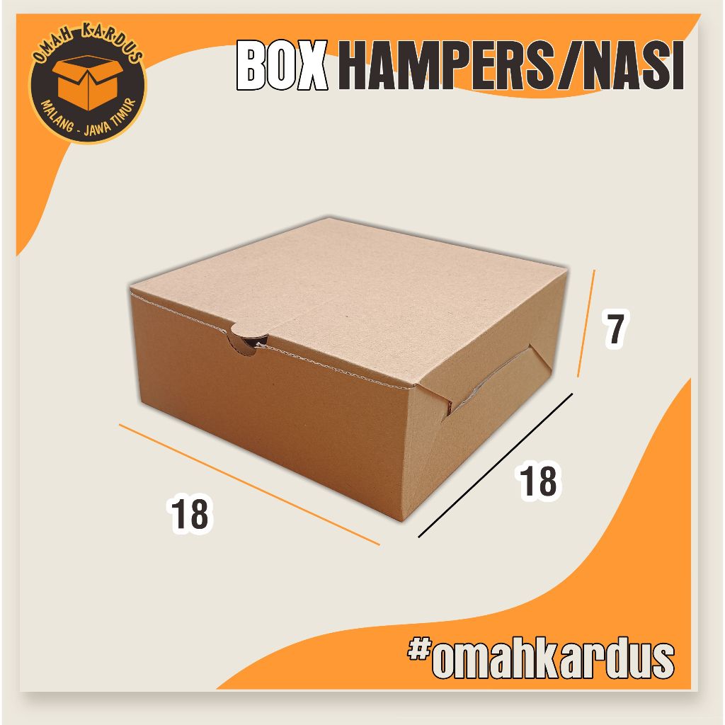 Jual Box Hampers/nasi Kotak 18x18x7 cm / kardus box polos / kardus ...