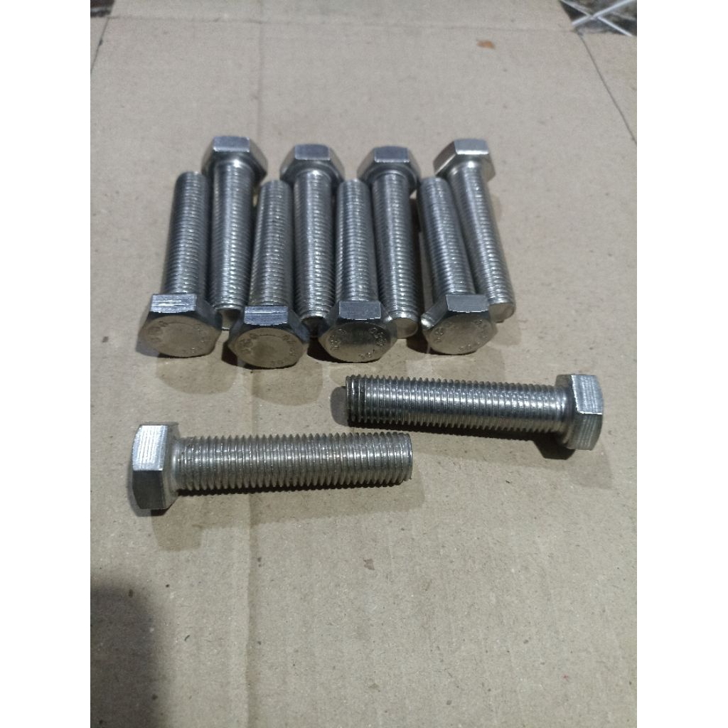 Jual baut stainless 304, M16, panjang 7cm, kunci 24 | Shopee Indonesia
