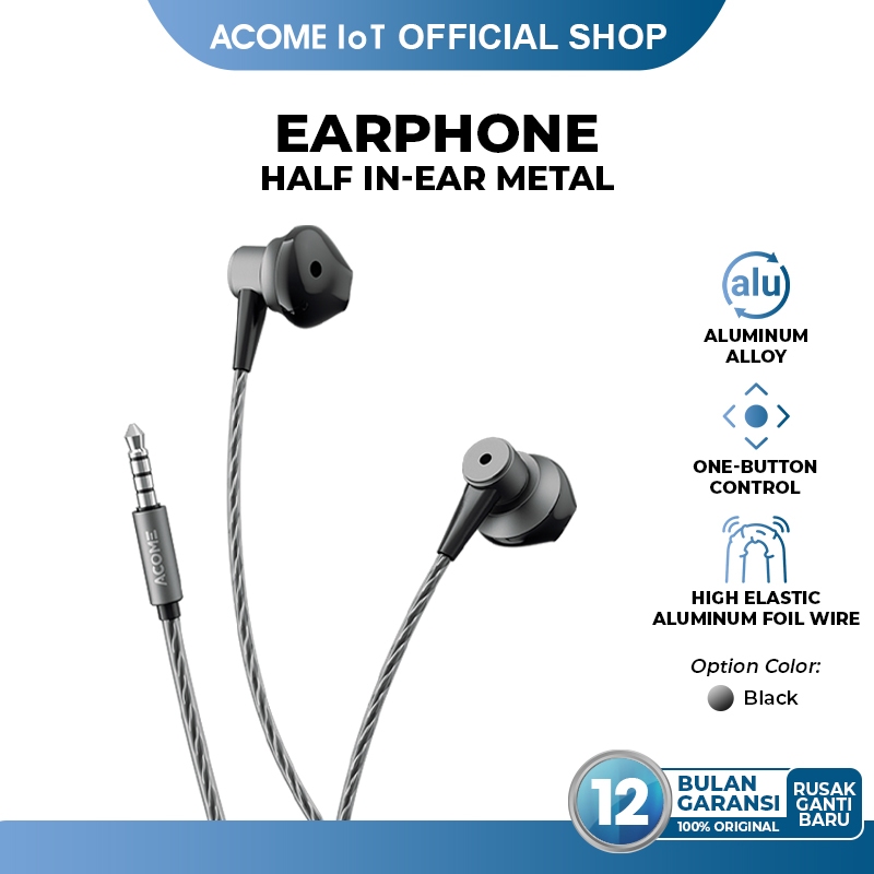 Jual Acome Wired Earphone Headset AluminumAlloy Garansi Resmi 1 thn ...