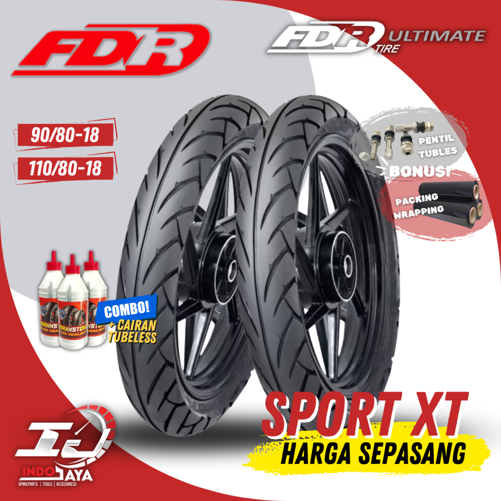 Jual [HARGA SEPASANG ] BAN FDR SPORT XT RING 18 ( 90/80-18 & 110/80-18 ...