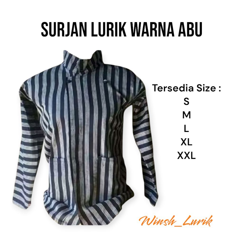 Jual SURJAN LURIK WARNA ABU - BAJU ADAT JOGJA - BAJU ADAT JAWA | Shopee Indonesia