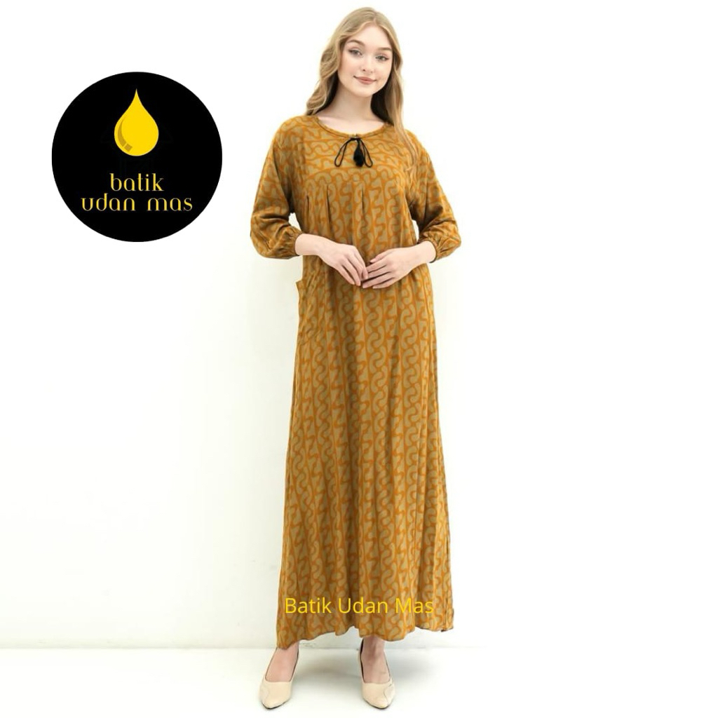 Jual Batik udan mas-Dress Valeria Bahan Rayon premium/Gamis Valeria ...