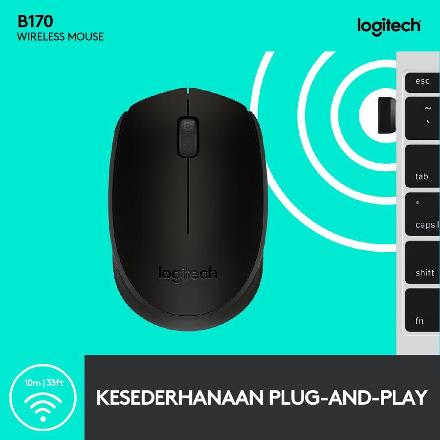 Jual Logitech B170 Mouse Wireless - Black | Shopee Indonesia