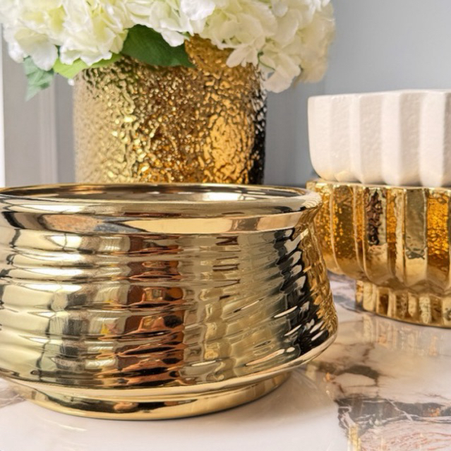 Jual Vas Bunga Keramik Dekorasi Emas Gold / Silver / Putih - CANNES ...