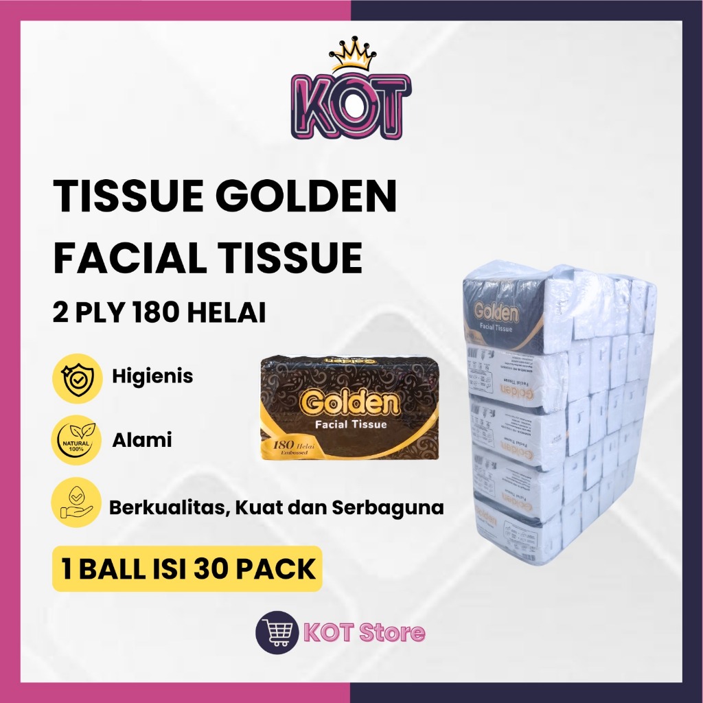 Jual 1 (SATU) BALL - TISSUE GOLDEN 180 SHEET - FACIAL TISSUE (ISI 30 ...