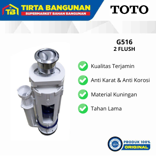 Jual TOTO G516 TWICO DUAL FLUSH VALVE/ PEMBILAN KLOSET/ TOILET DUDUK 2 ...