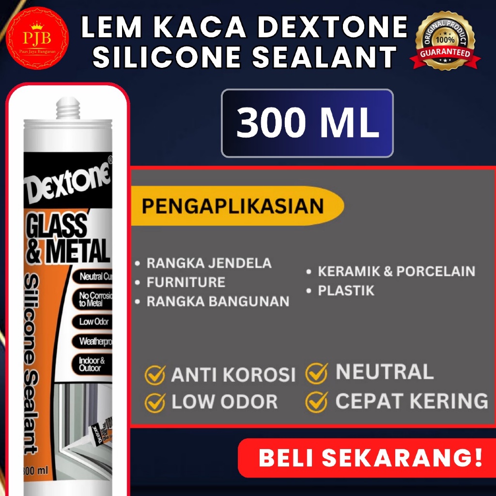 Jual Dextone Silicone Sealant Tabung Netral 300ml Lem Kaca 100% ORIGINAL / ASLI / AUTHENTIC ...