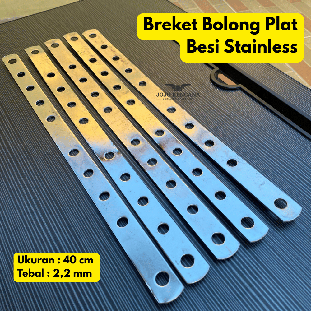Jual Breket Plat Bolong Serbaguna Chrome Besi StainlessTebel Warna ...