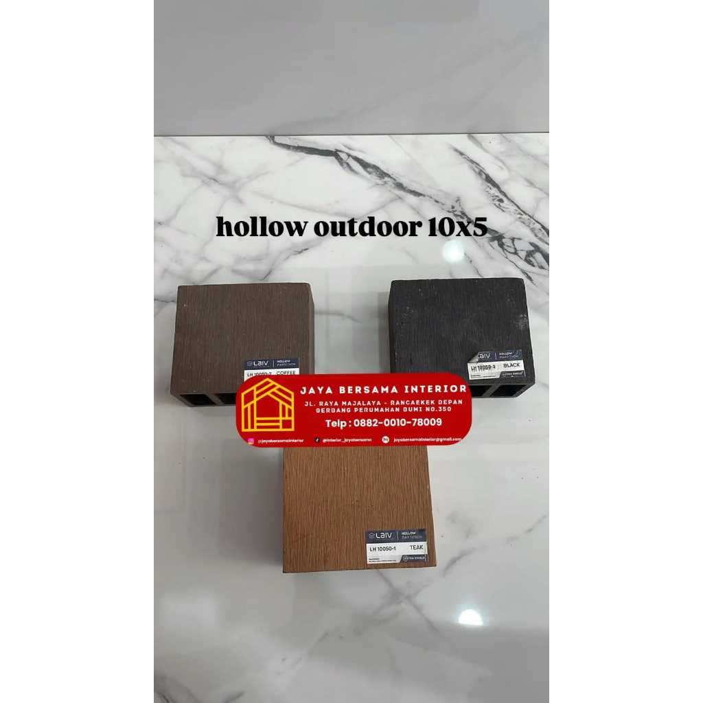 Jual LAIV Hollow Outdoor/ wall panel PVC / kisi-kisi kayu / 5x10 / 5x5 ...